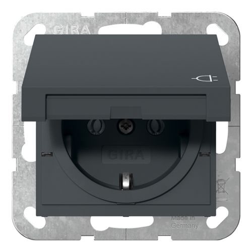 Gira Systeem 55 - Wandcontactdoos 445428 Antraciet | Elektrototaalmarkt.nl