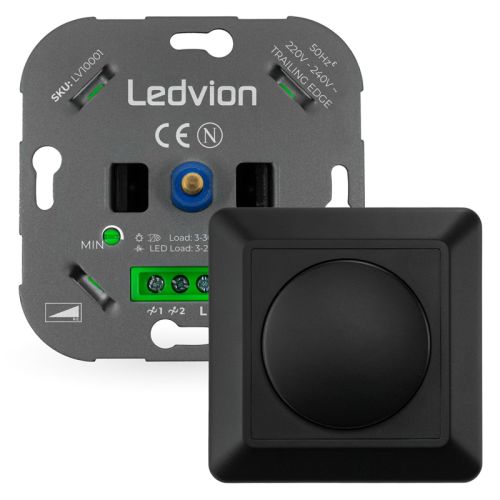 Ledvion Control - Dimmer LV10001-compleet-zwart | Elektrototaalmarkt.nl